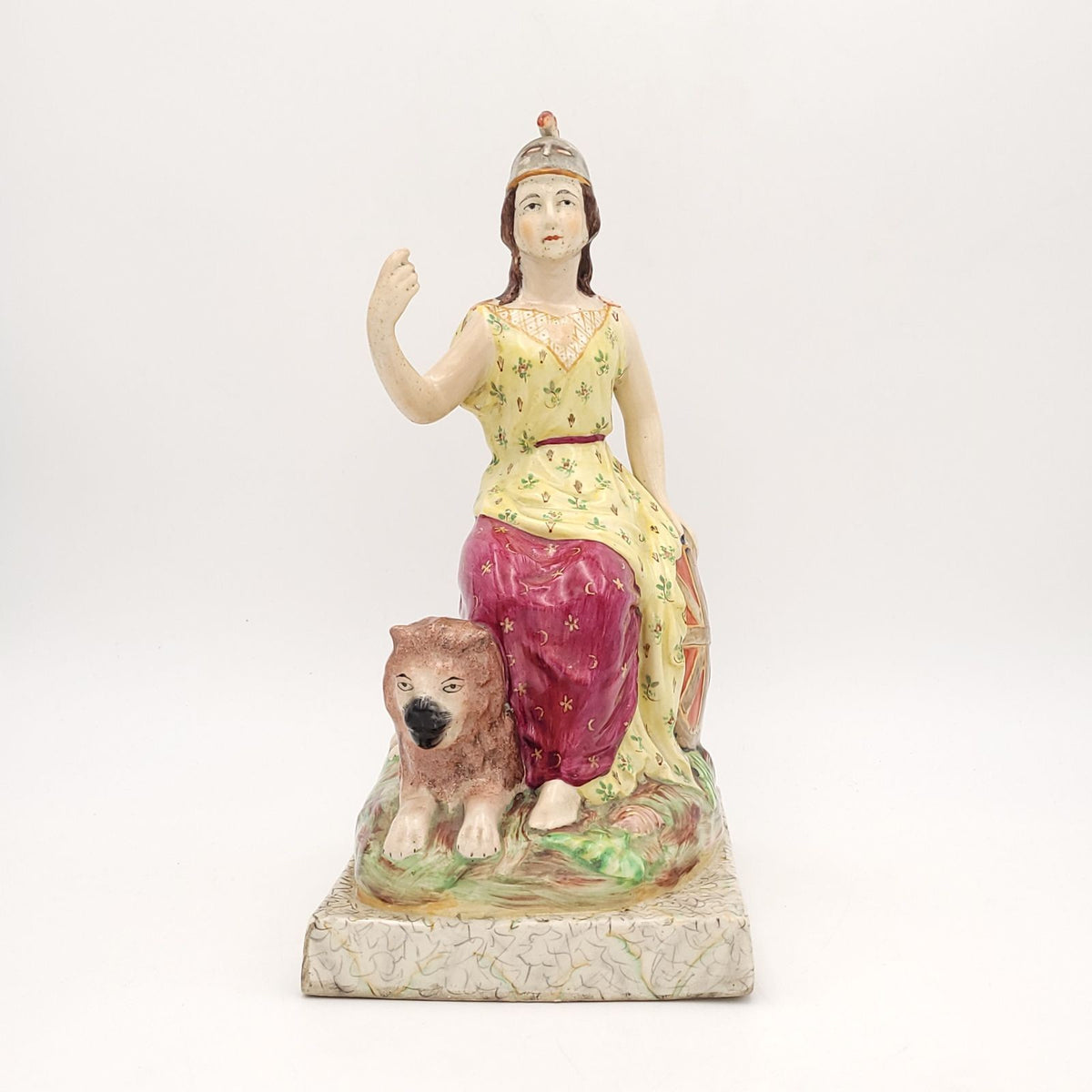 Large Old English Copy of Prattware Figure of Britannia, U.K. circa 19 ...
