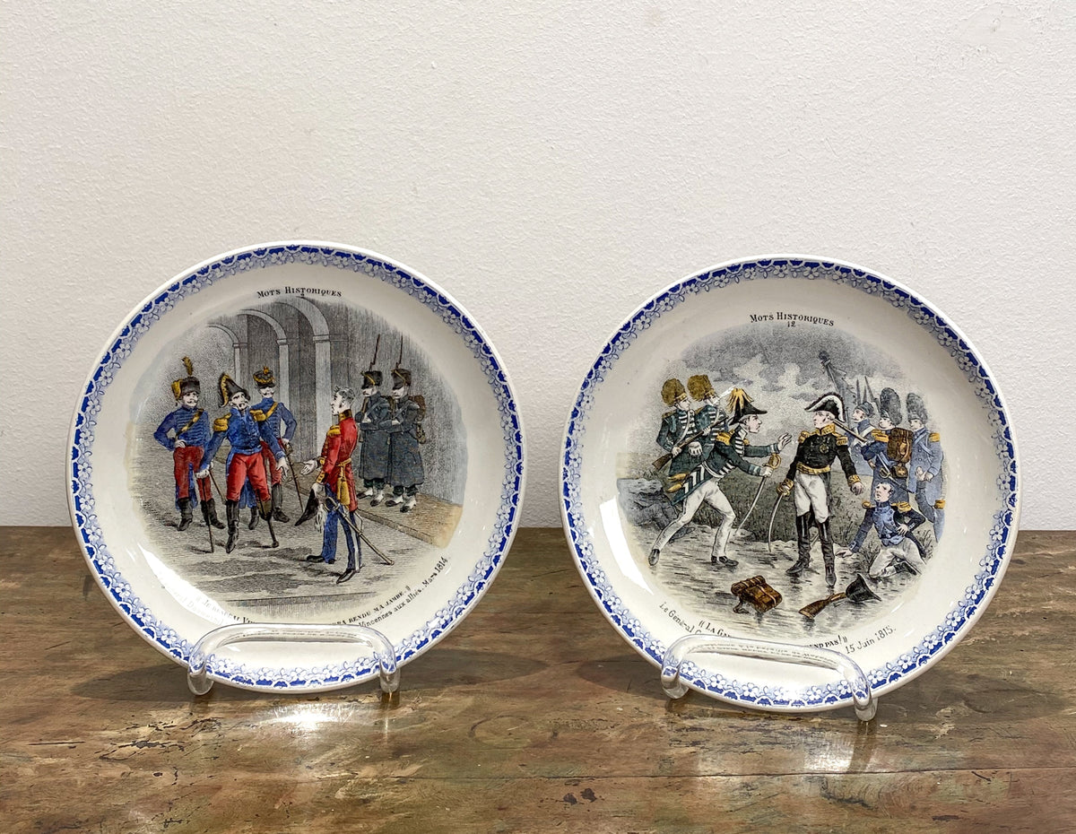 Circa 19th Century HBCM Montereau Plates — a Pair — Antique & Art Exchange
