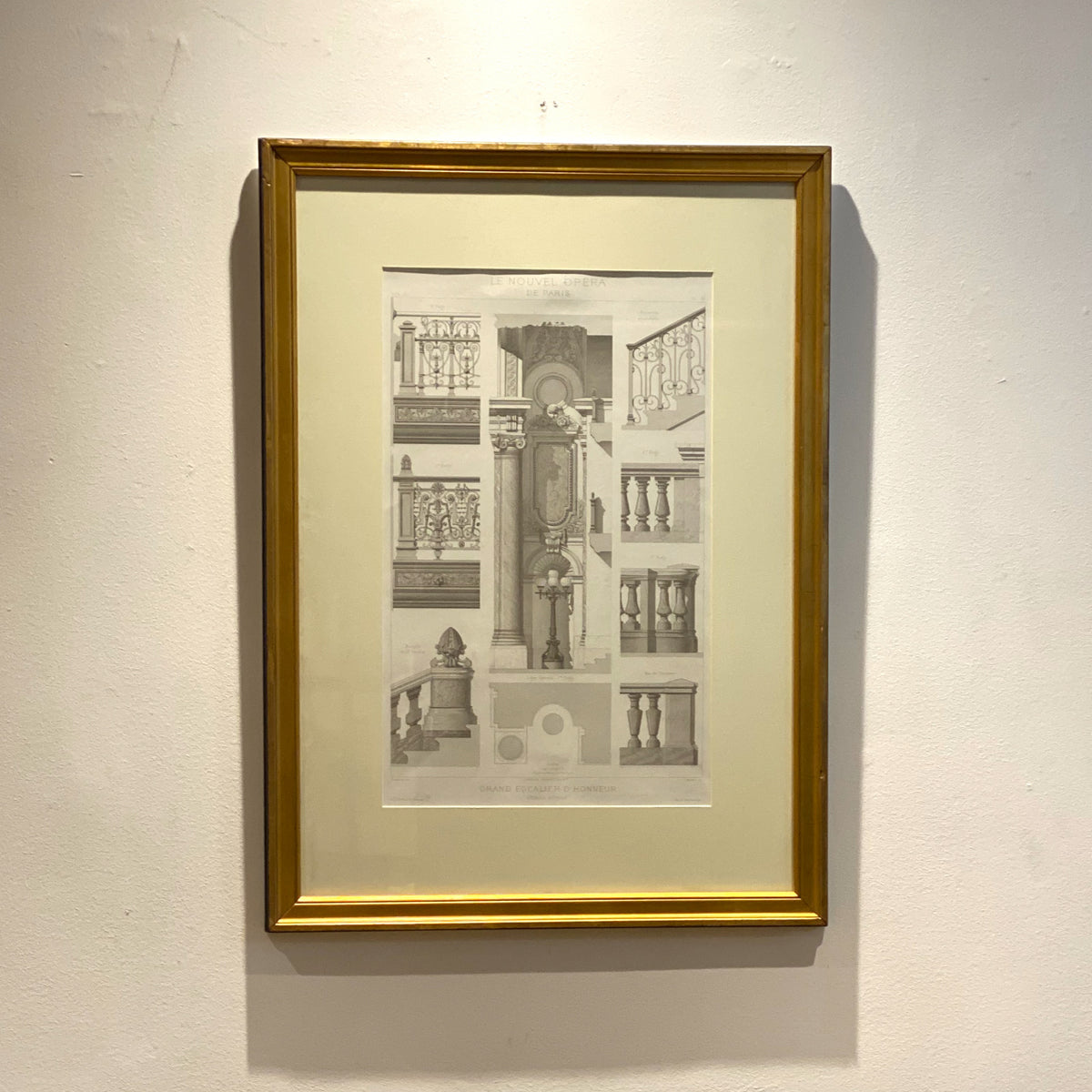 Circa 19th Century French Engraving of Details of the Paris Opera Hous ...